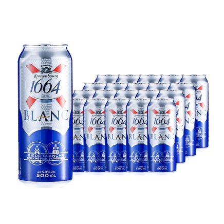 88vip:Kronenbourg 1664白啤酒500ml*24罐*4件，300.2元（75.5元/件）(补贴后75.25元)—— 慢慢买比价网
